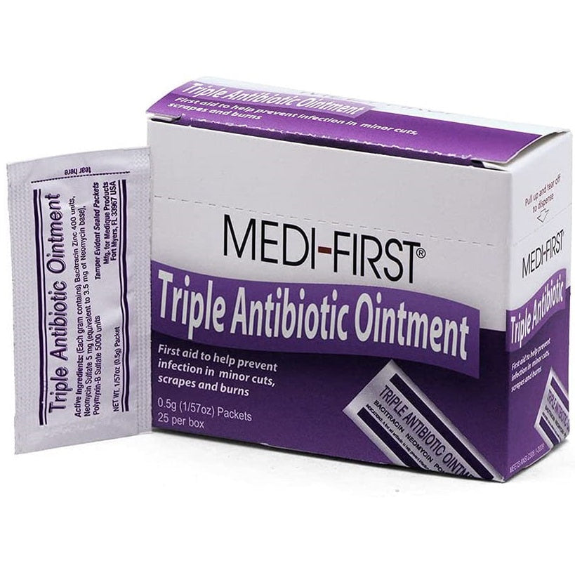 Medi-First Triple Antibiotic Ointment 25 / 0.5gm Packets per Box — ESSR ...
