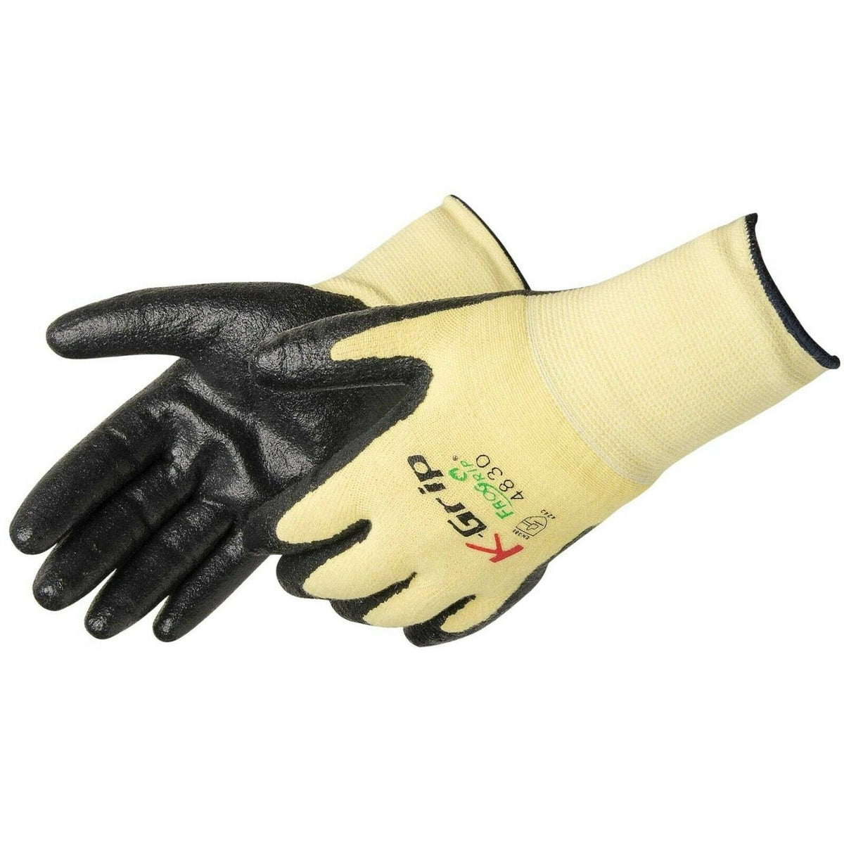 K-Grip ANSI A2 Cut Resistant Nitrile Coated Gloves with Yellow Aramid ...