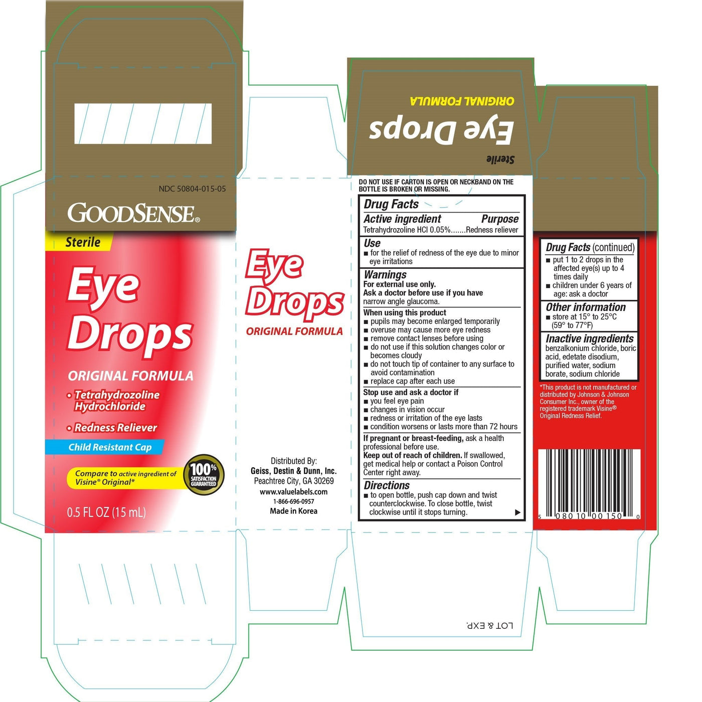Goodsense Sterile Eye Drops 0.5oz Bottle — ESSR Safety