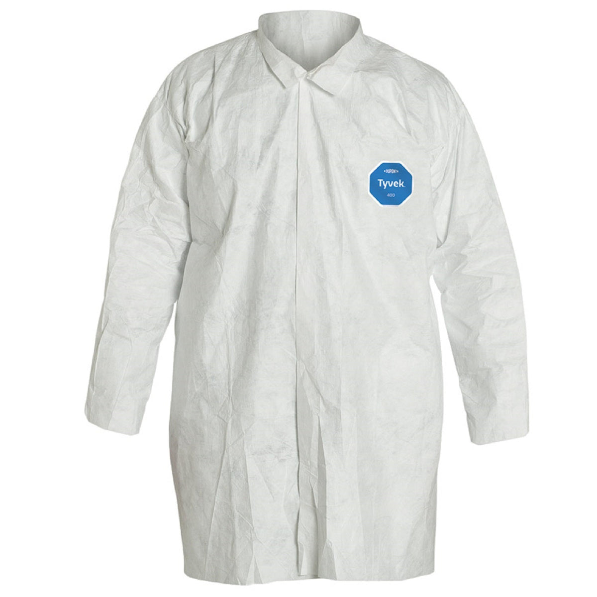 DuPont TY210S Dispoable Tyvek Lab Coat with Frock Collar, Open Wrists ...