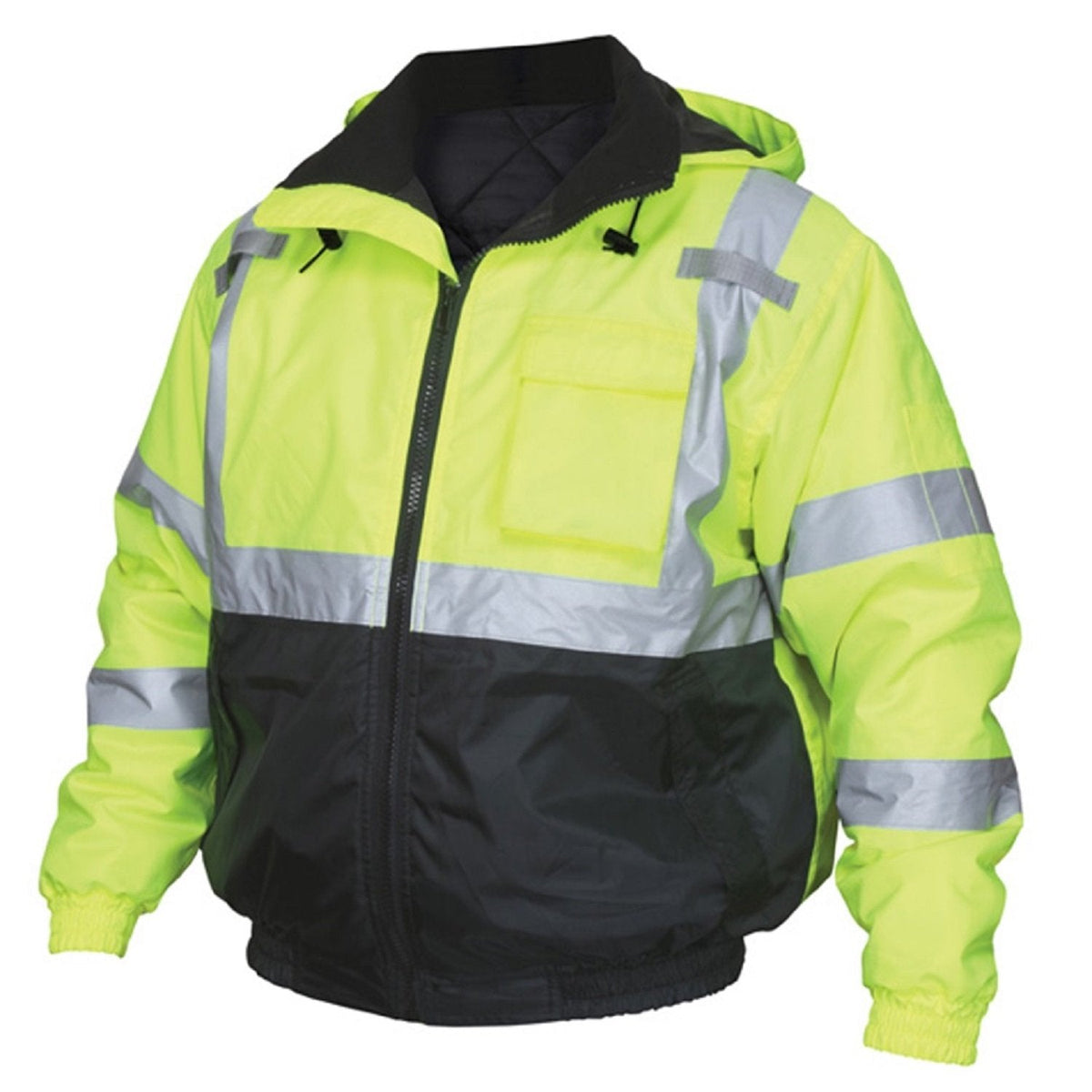 Two Tone Safety Bomber Jacket, Class 3, Quilted Rain Jacket, Fluoresce ...